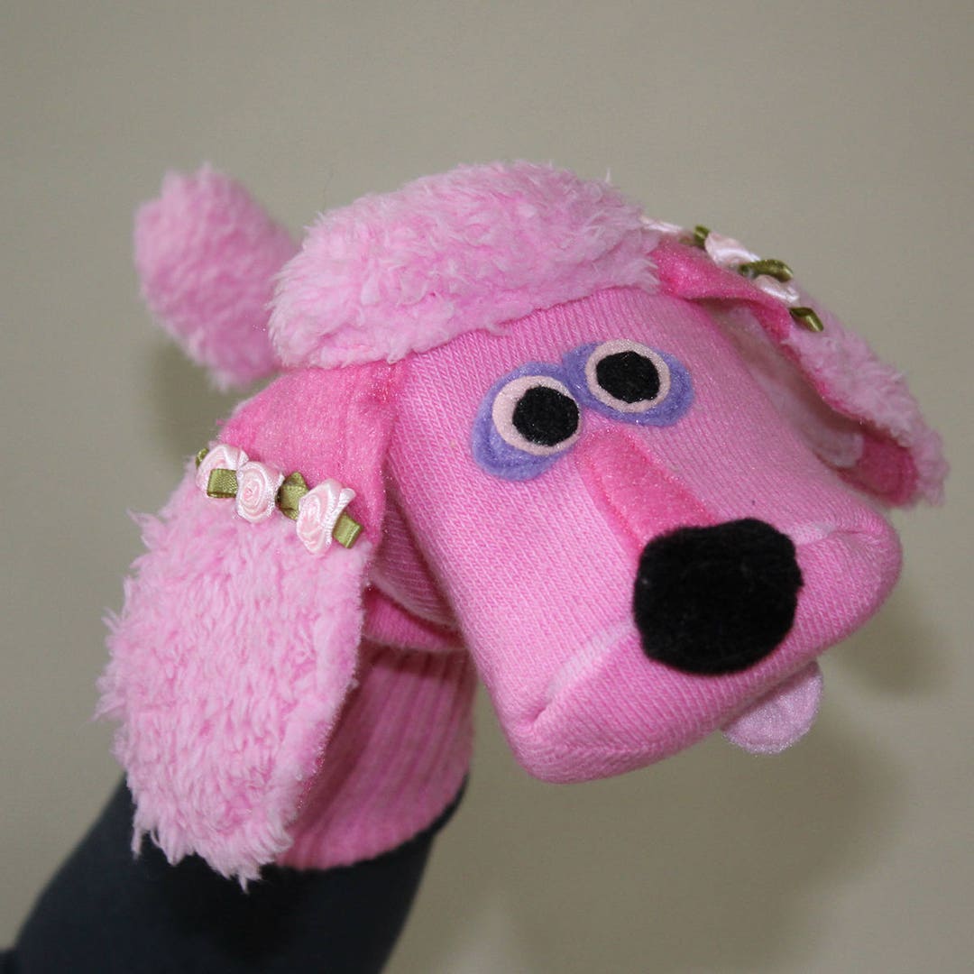 SALE Pink or Purple Poodle Sock Puppet, Professionally Sewn, Handmade ...