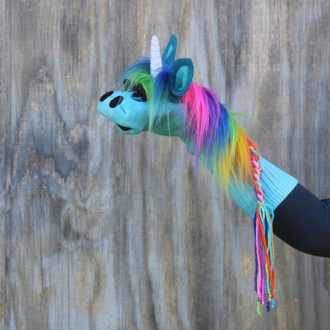 Luxury Artisan Rainbow Unicorn Puppet for Kids & Adults, Highly ...