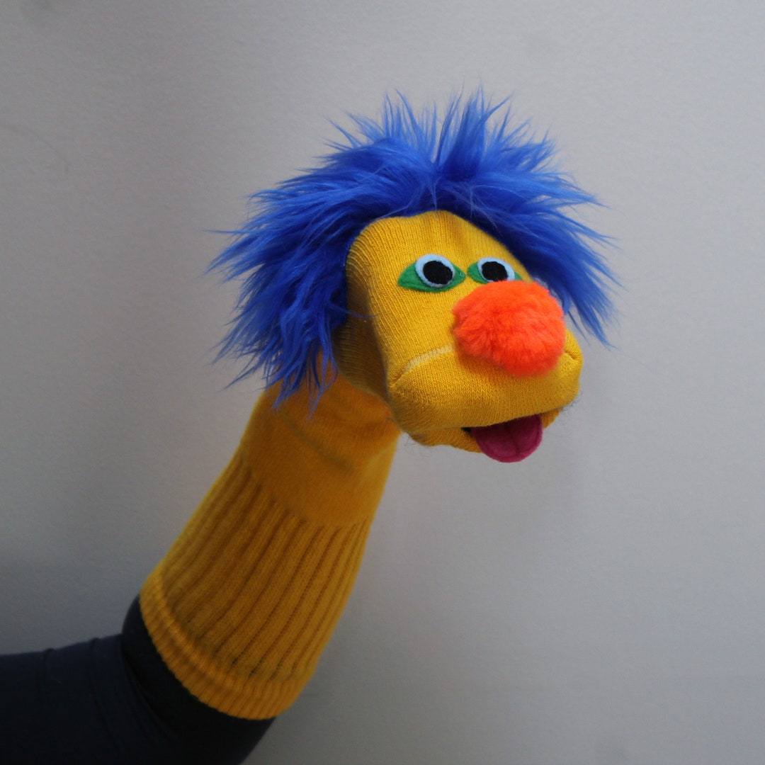 Luxury, Classic Sock Puppet "sammy" in Yellow With Moving Mouth, Cotton ...