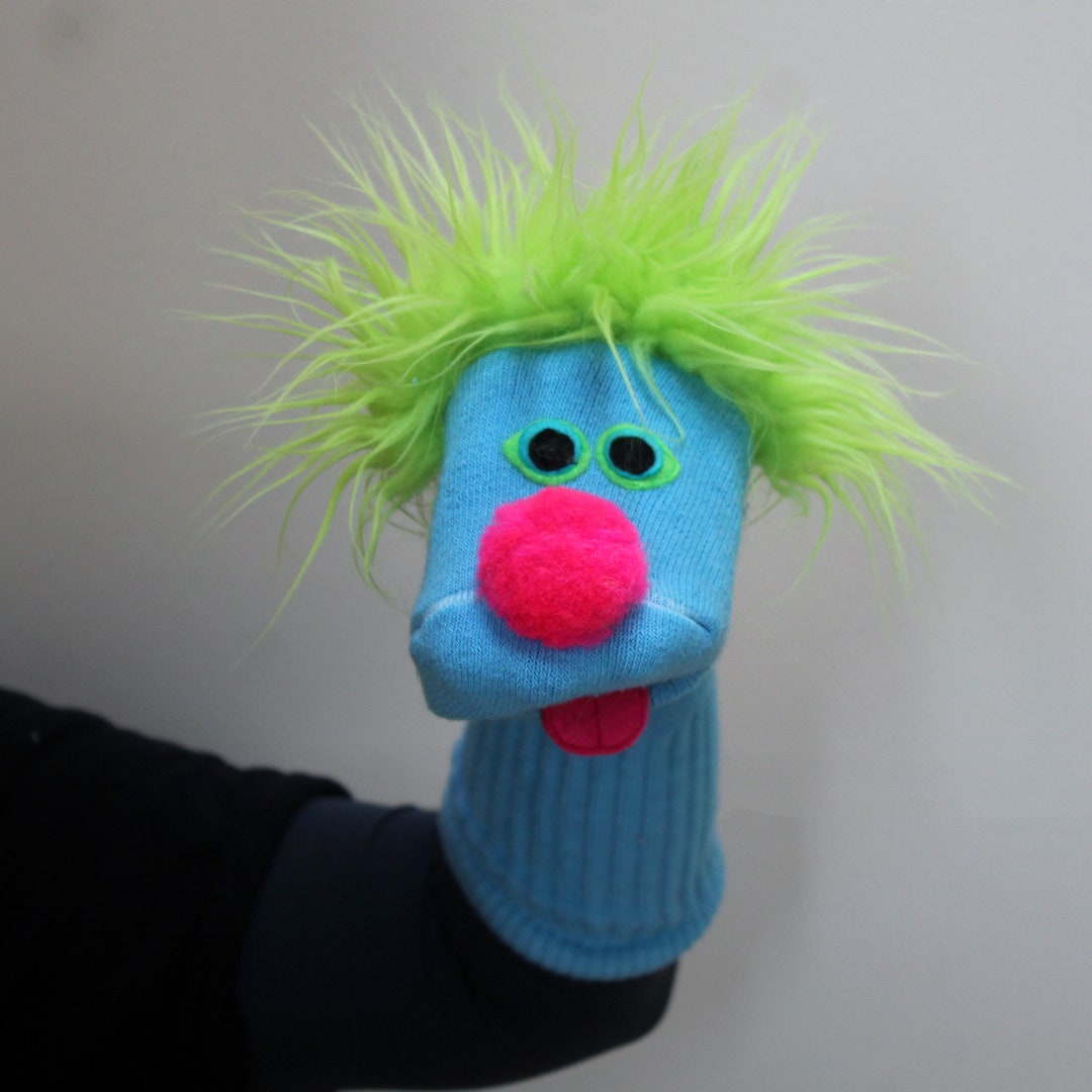 Classic Sock Puppet sammy in Jewel Tones, Moving Mouth, All Sewn Parts ...