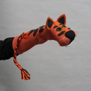 Deluxe Tiger Sock Puppet With Moving Mouth, for Kids & Adults, Handmade ...