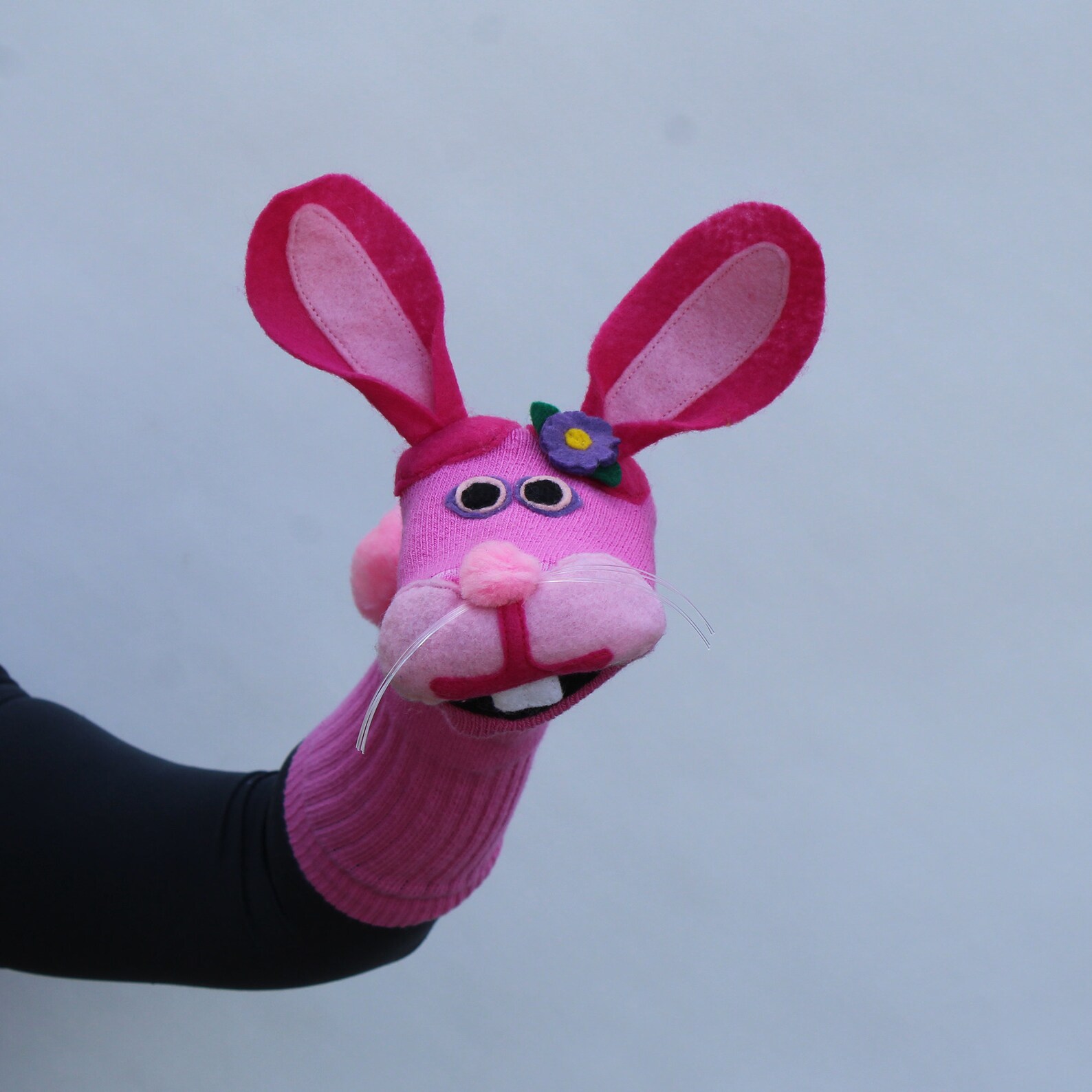 Pink Bunny Rabbit Sock Puppet Handmade Professionally Sewn - Etsy