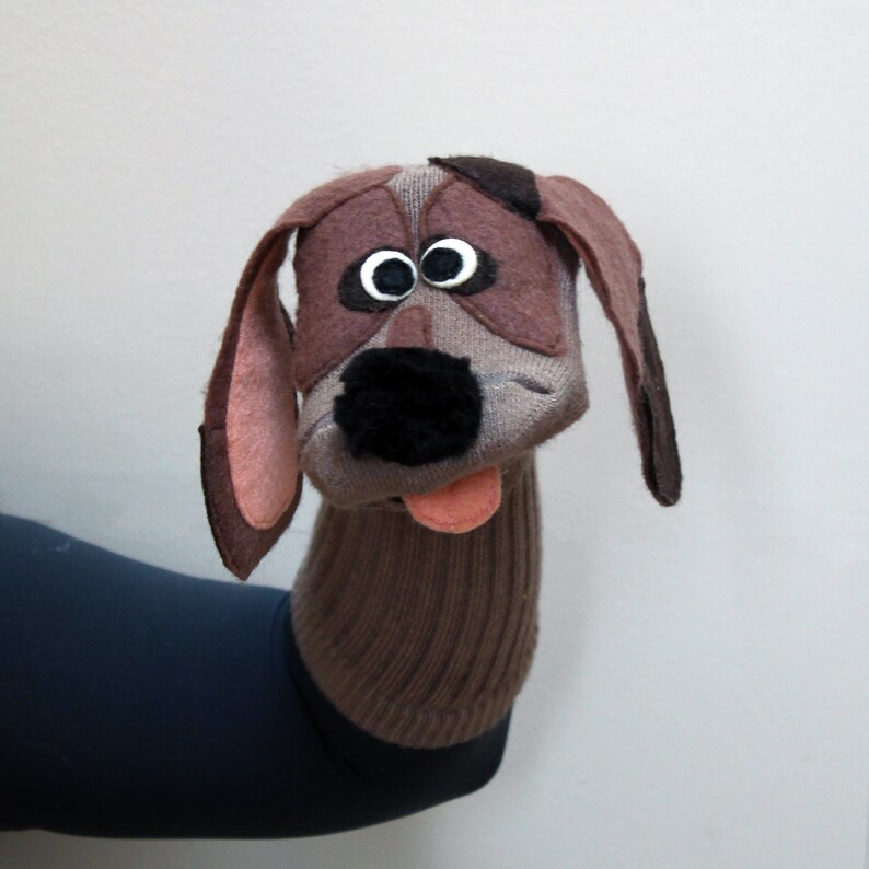 Heirloom Quality Charming Brown Hound Dog Sock Puppet With Etsy
