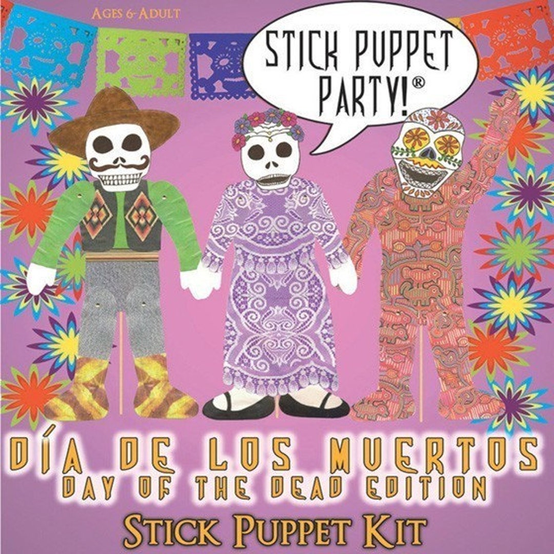 Dia De Los Muertos Stick Puppet Kit, Deluxe Craft Project, Makes 5 ...