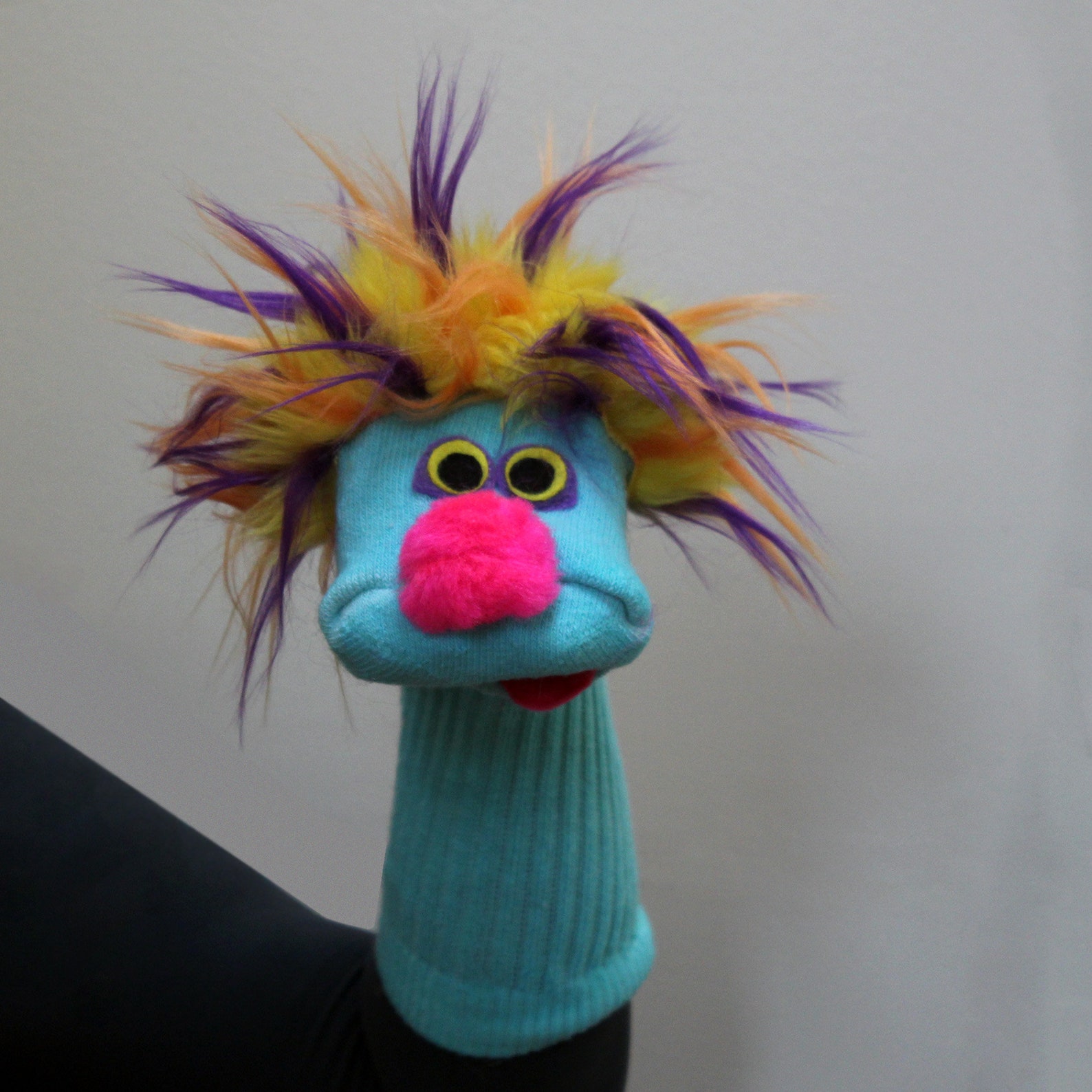 Classic, Sock Puppet "sammy" With Tri Color Hair, Heirloom Quality ...