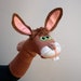Professionally Sewn, Brown, Bunny Rabbit Sock Puppet, Handmade, Couture ...