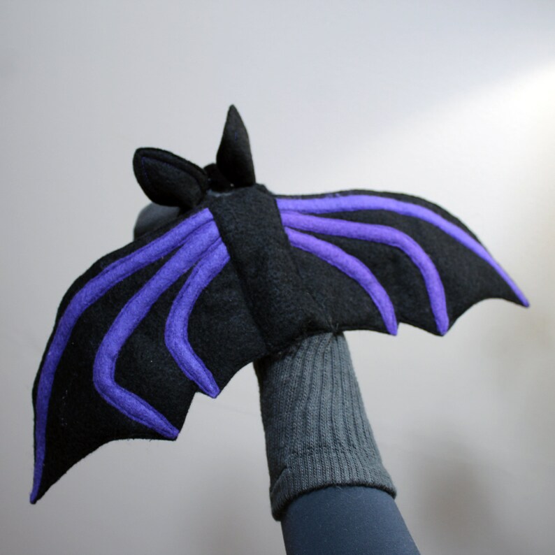 Couture Vampire Bat Sock Puppet, Handmade by Artist, OOAK, 3 Sizes Many ...