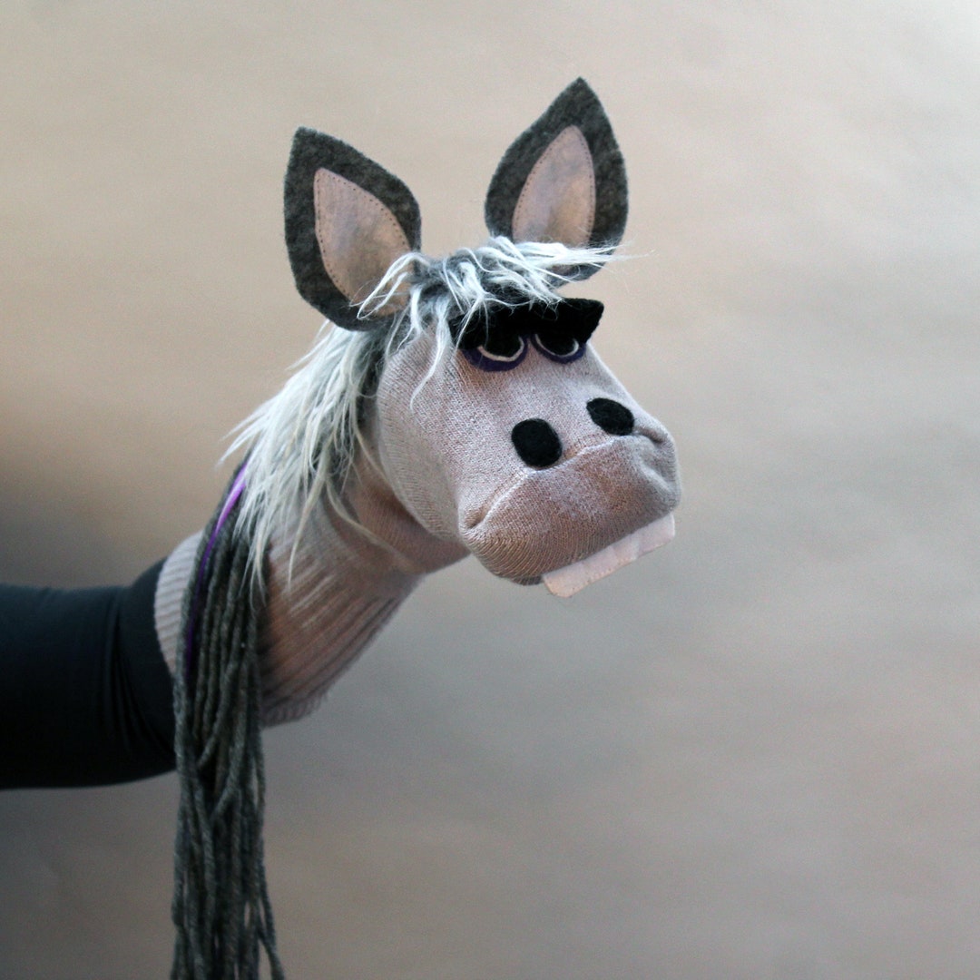 Gray Horse Luxury Sock Puppet, Handmade, Couture, Heirloom Quality ...