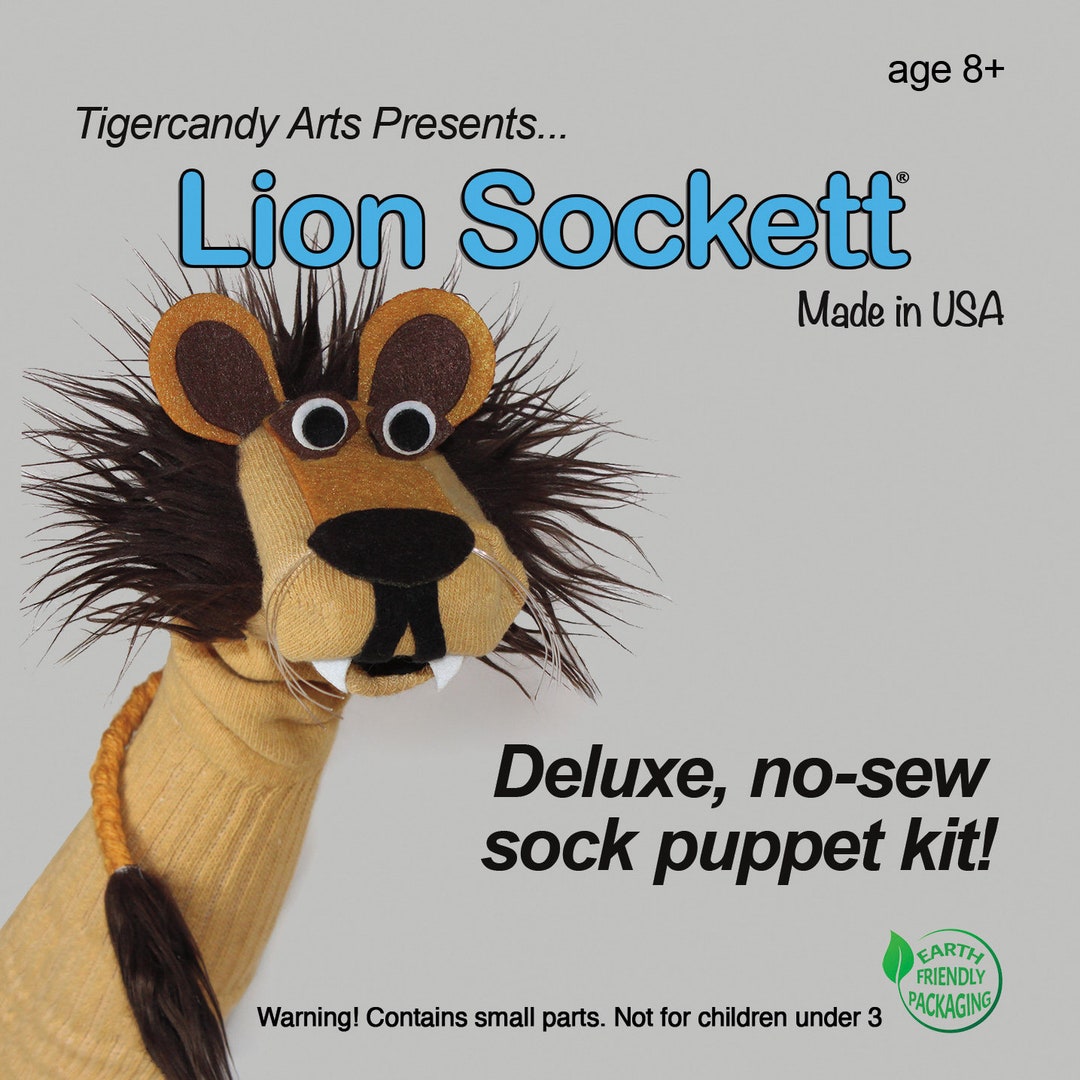 Deluxe Lion Sock Puppet Kit, Premium DIY Craft, Creative, Screen-free ...