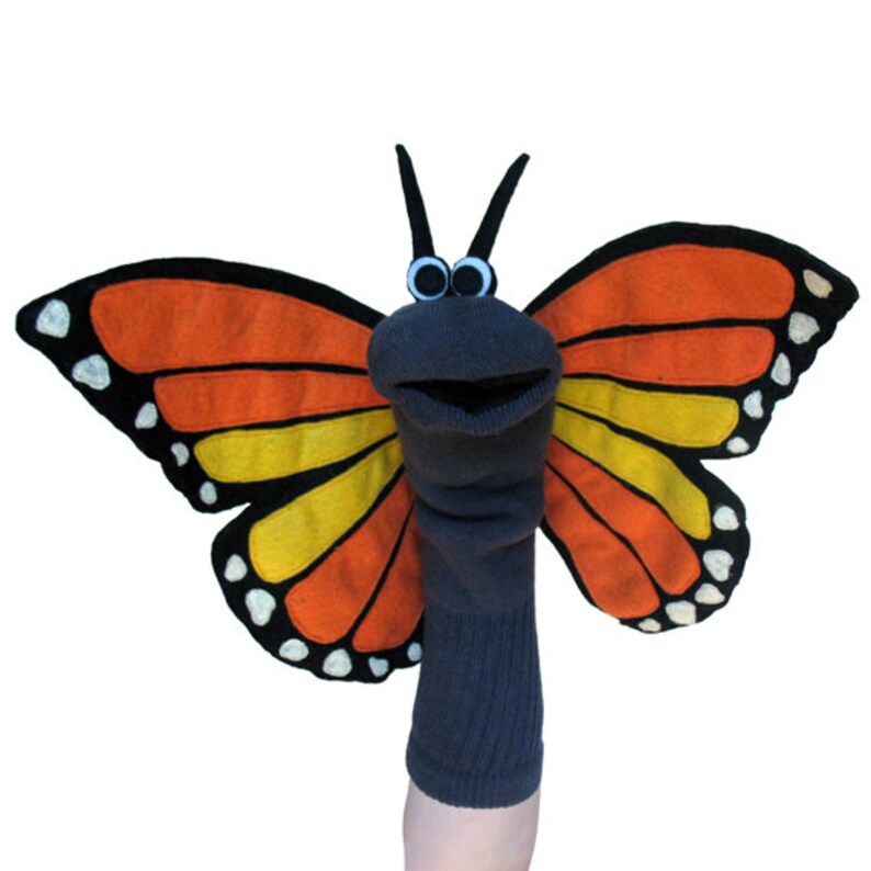 Monarch Butterfly Sock Puppet. Professionally Sewn Handmade | Etsy