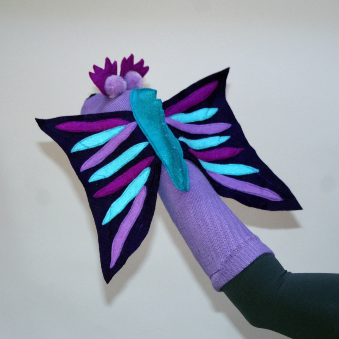 Sock Puppet Dragon Purple Fire Breathing Dragon Heirloom - Etsy
