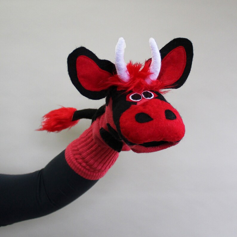 Professionally Sewn Handmade Couture Bull Sock Puppet - Etsy