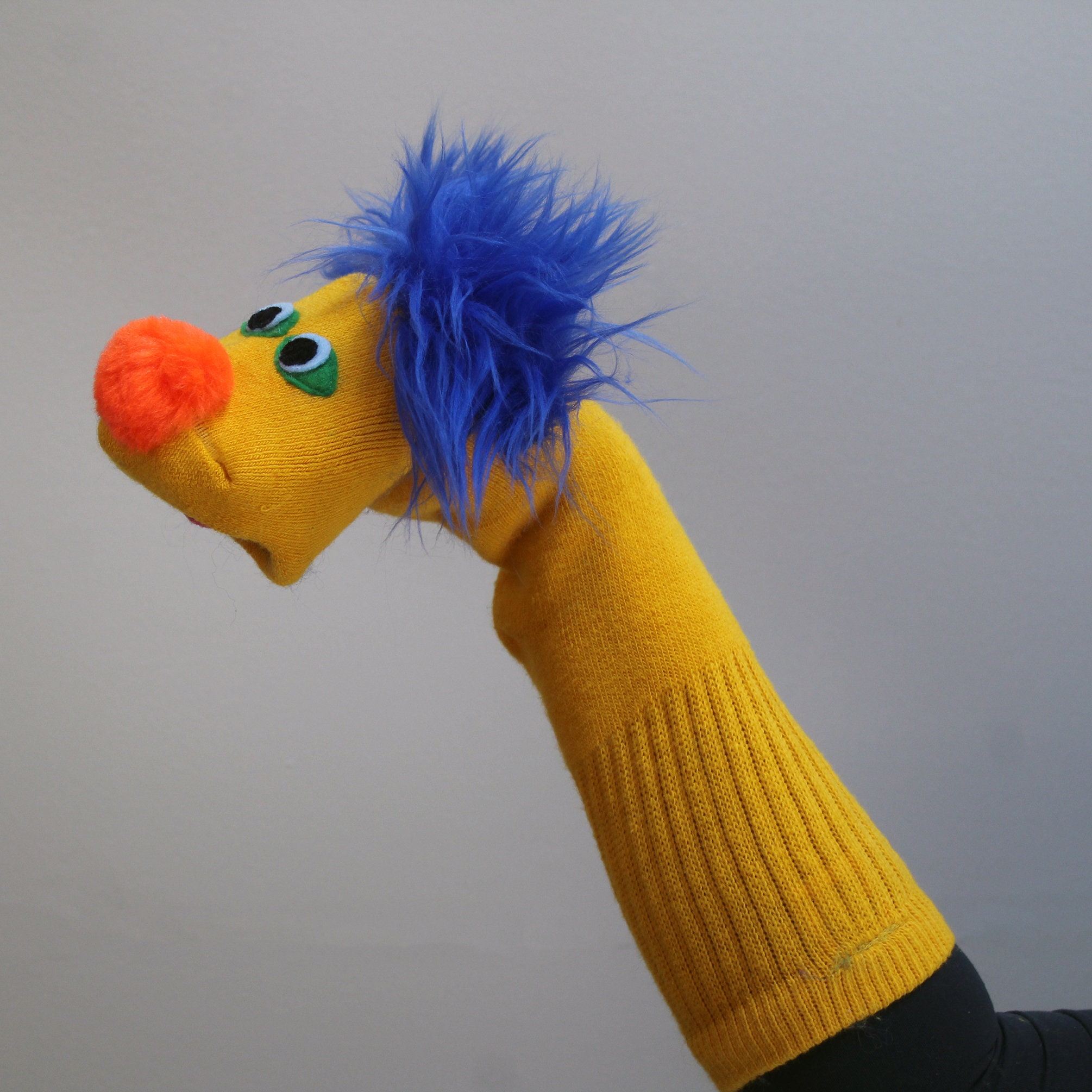 Luxury, Classic Sock Puppet "sammy" in Yellow With Moving Mouth, Cotton ...