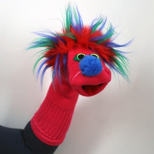 Luxury, Classic Sock Puppet sammy, Tri-color Hair, Soft Colorful ...