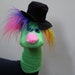 Classic REAL Sock Puppet "sammy" With Rainbow Hair & Attached, Felt Top ...