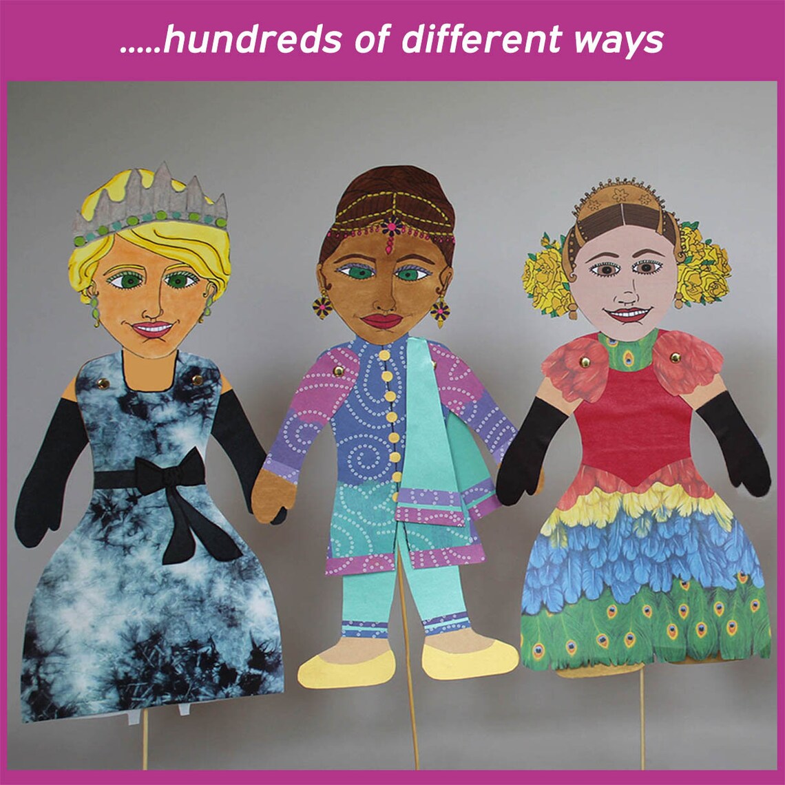 Princess Puppet Making Kit Make 5 LARGE Kinetic Stick | Etsy