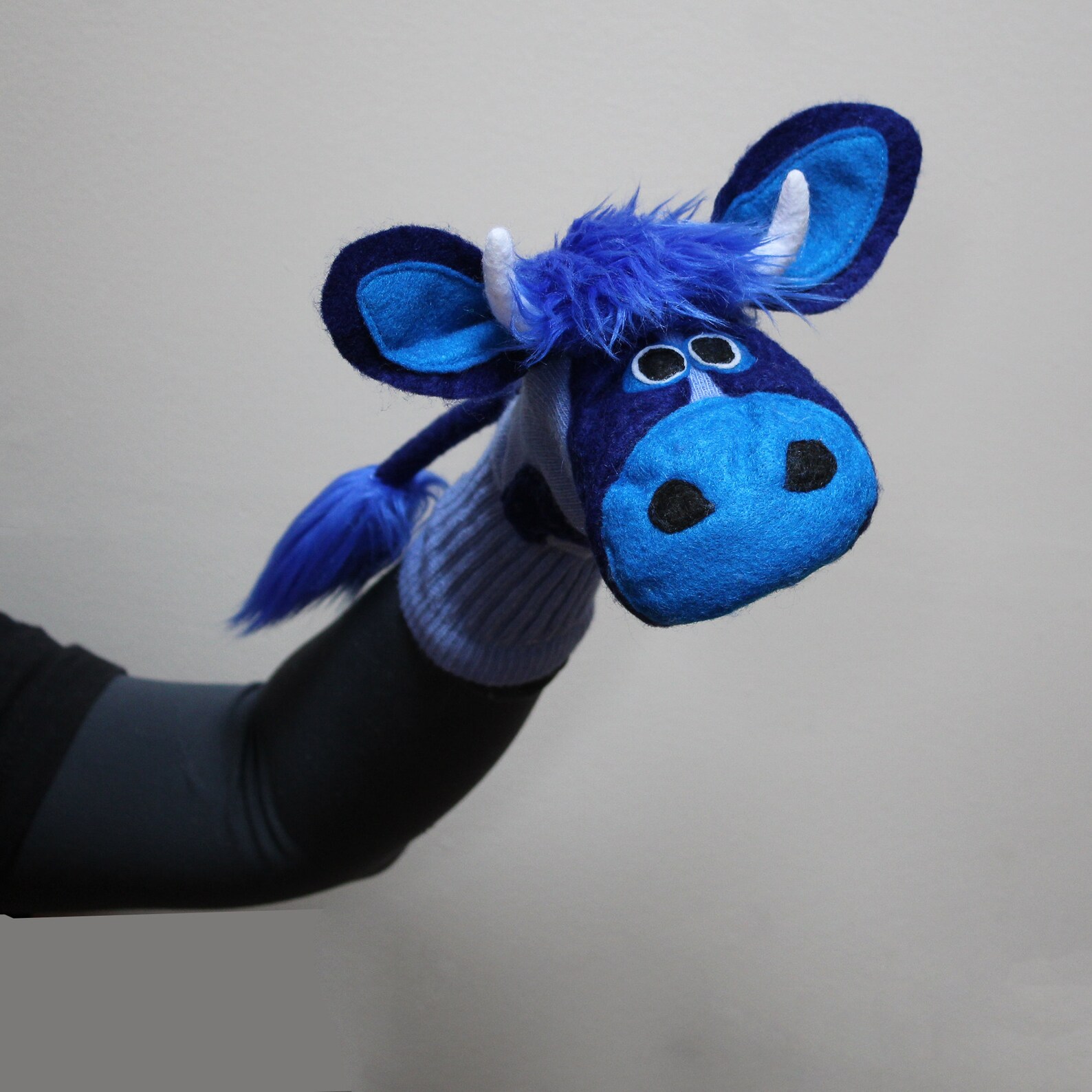 Sock Puppet Bull With Horns, Luxury Sockett®, Heirloom Quality, All ...
