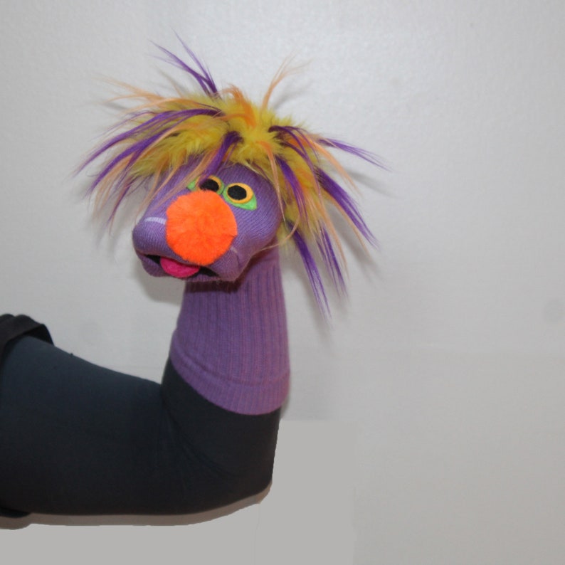 Classic, Sock Puppet "sammy" With Tri Color Hair, Heirloom Quality ...