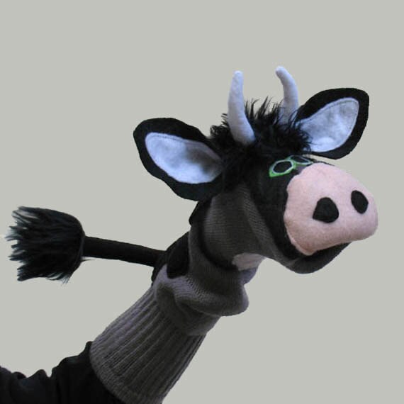 Professionally Sewn Handmade Couture Bull Sock Puppet - Etsy