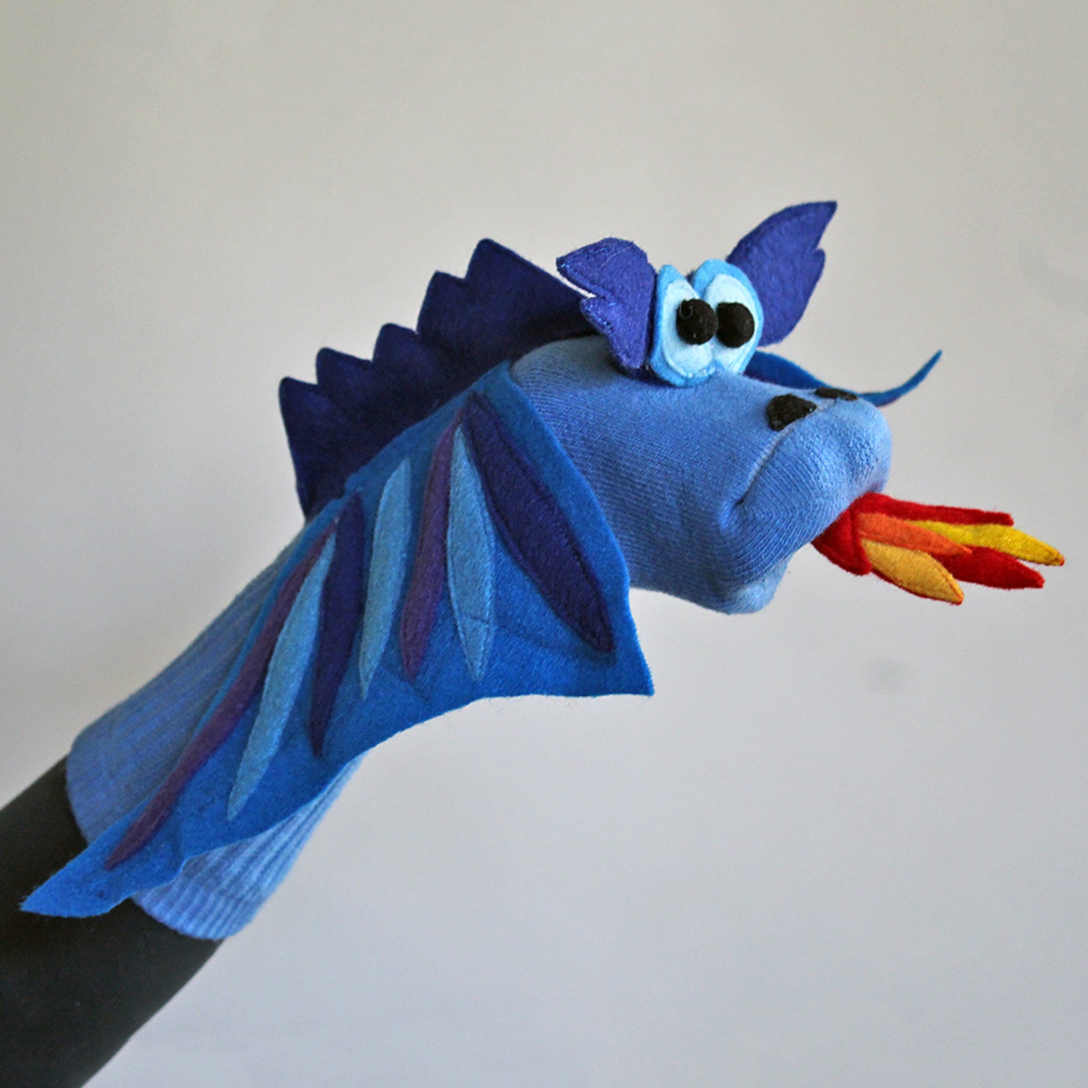 Beautiful Blue Luxury Dragon Sock Puppet With Removable Fire - Etsy