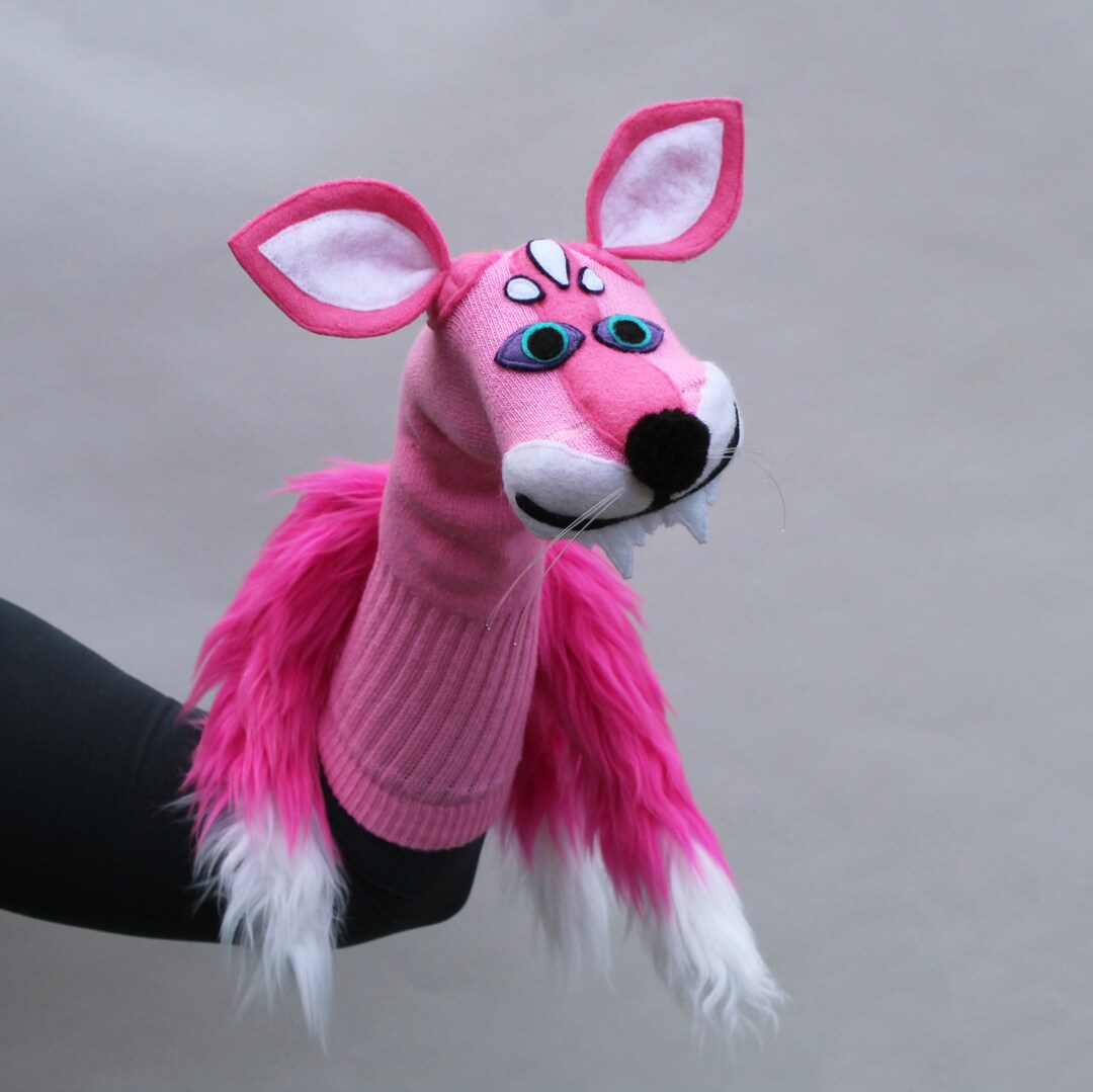 Pink Kitsune, Handmade Luxury Sock Puppet,japanese, 3 Tailed, Magical ...
