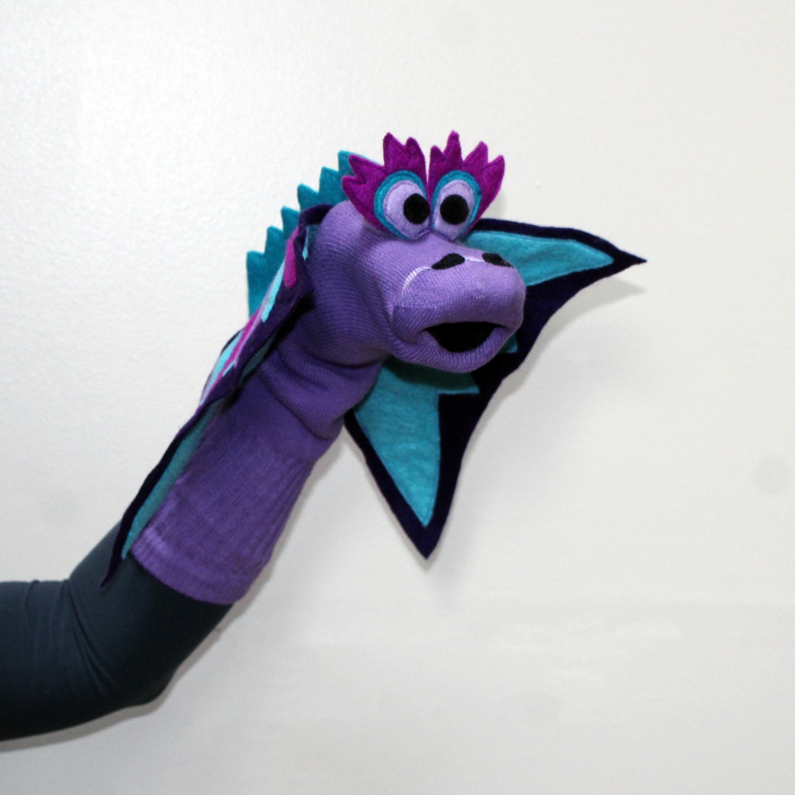 Sock Puppet Dragon Purple Fire Breathing Dragon Heirloom - Etsy