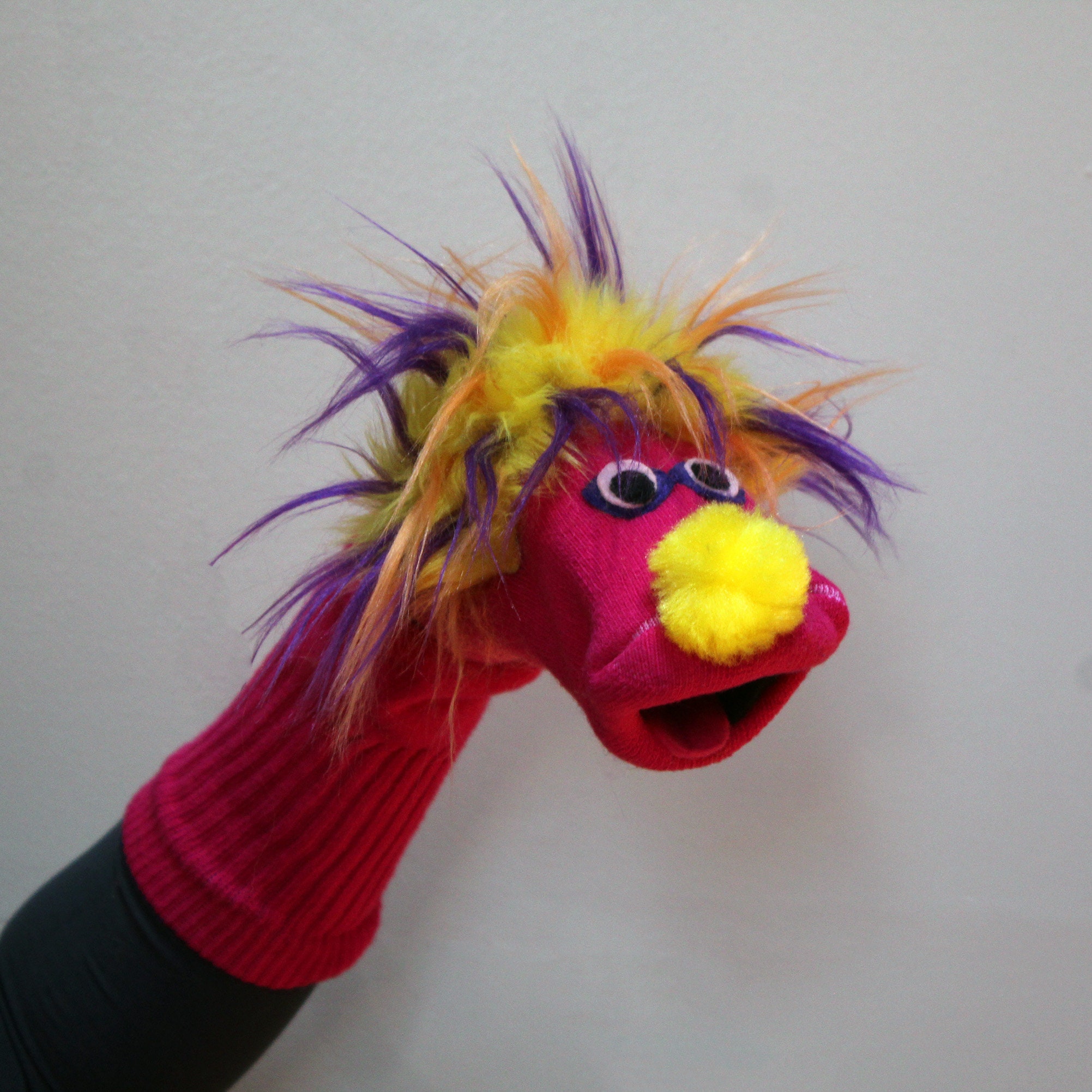 Classic Sock Puppet Sammy with tri color hair | Etsy