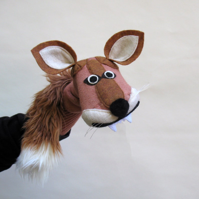 Luxury Natural Fox Sock Puppet Handmade Couture 100% Sewn - Etsy