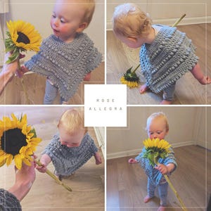 Popcorn Poncho Crochet Pattern PDF | Infant Poncho 0–18 Months ...