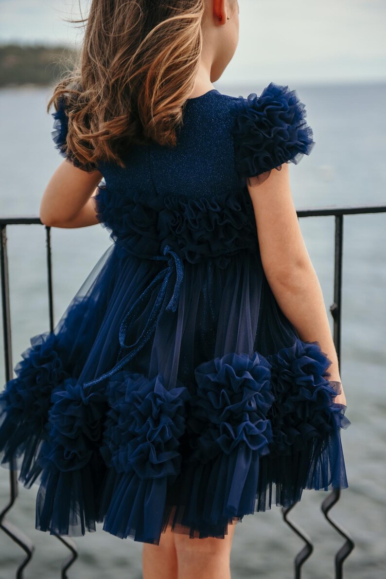Navy Sleeveless Dress, Summer Flower Girl Holiday Wedding Pageant ...