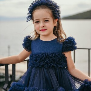 Navy Sleeveless Dress, Summer Flower Girl Holiday Wedding Pageant ...