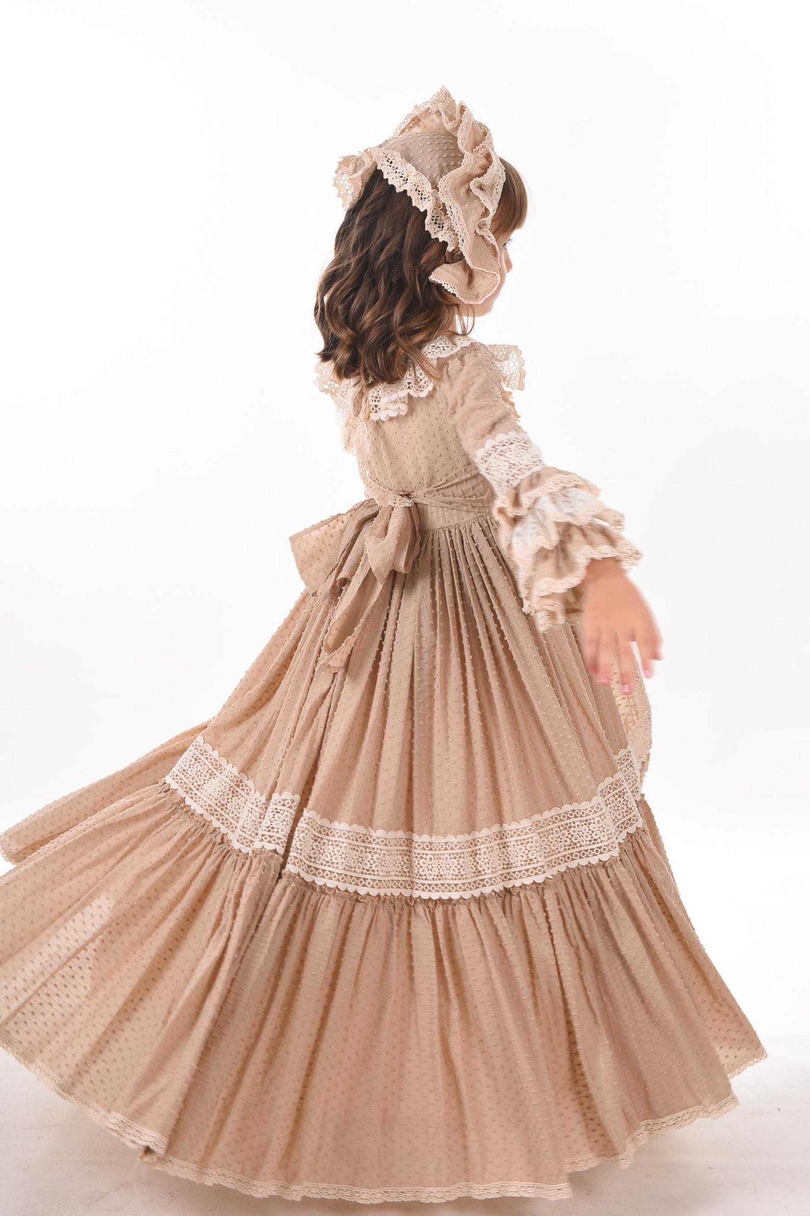 Custom Design Vintage Girls Dresses, Girls Evening Dresses With Hair ...