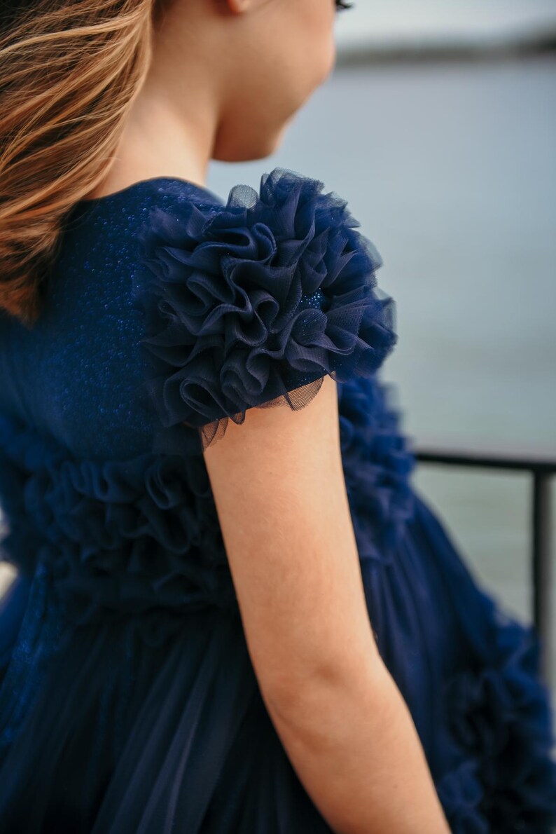 Navy Sleeveless Dress, Summer Flower Girl Holiday Wedding Pageant ...