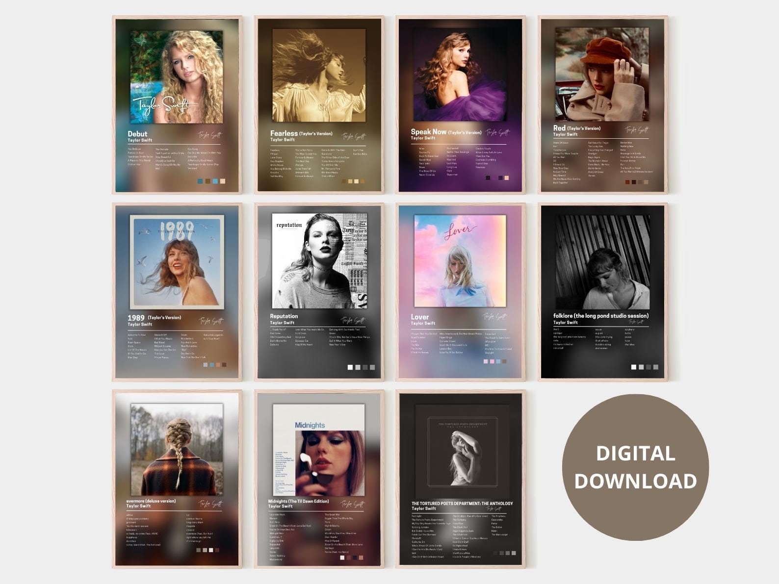 Taylor Swift Bundle Album Cover Poster, Set of 11 Taylor Swift Album ...