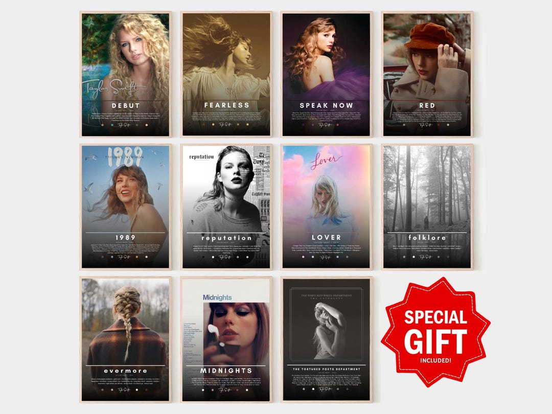 Taylor Swift Poster Swiftie Album Poster, Set of 11 Taylor Swift Album ...