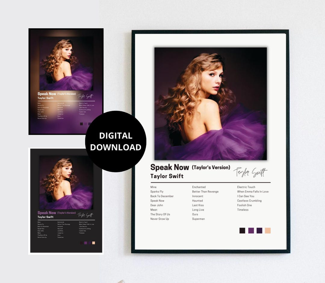 Speak Now Poster taylor's Version by Taylor Swift Digital Album Cover ...