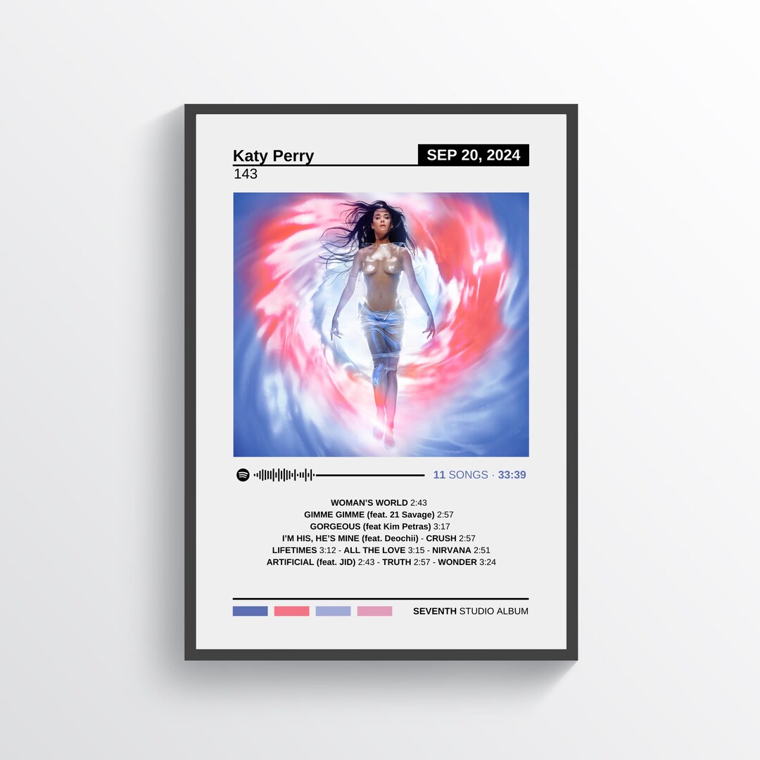 Katy Perry Poster Digital 143 Album Cover Poster Gift for Katy Perry ...