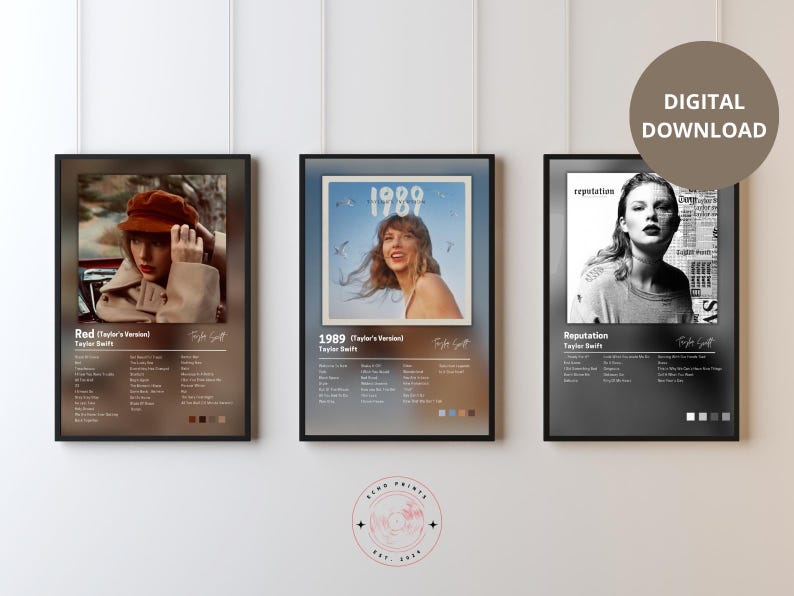 Taylor Swift Bundle Album Cover Poster, Set of 11 Taylor Swift Album ...