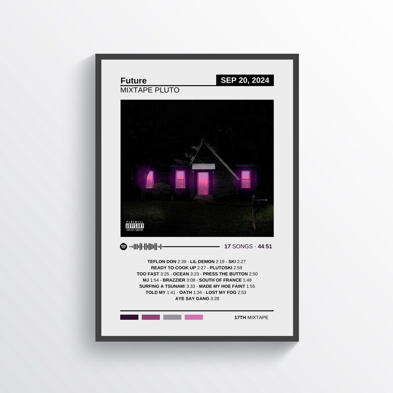 Future Poster MIXTAPE PLUTO Album Art Digital Download Trap Music Wall ...