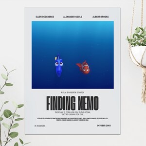 Finding Nemo Minimalist Poster Pixar Movie Wall Art Ocean Animal Decor ...