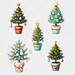 10 Potted Christmas Trees Clipart | Festive Holiday Tree Graphics ...