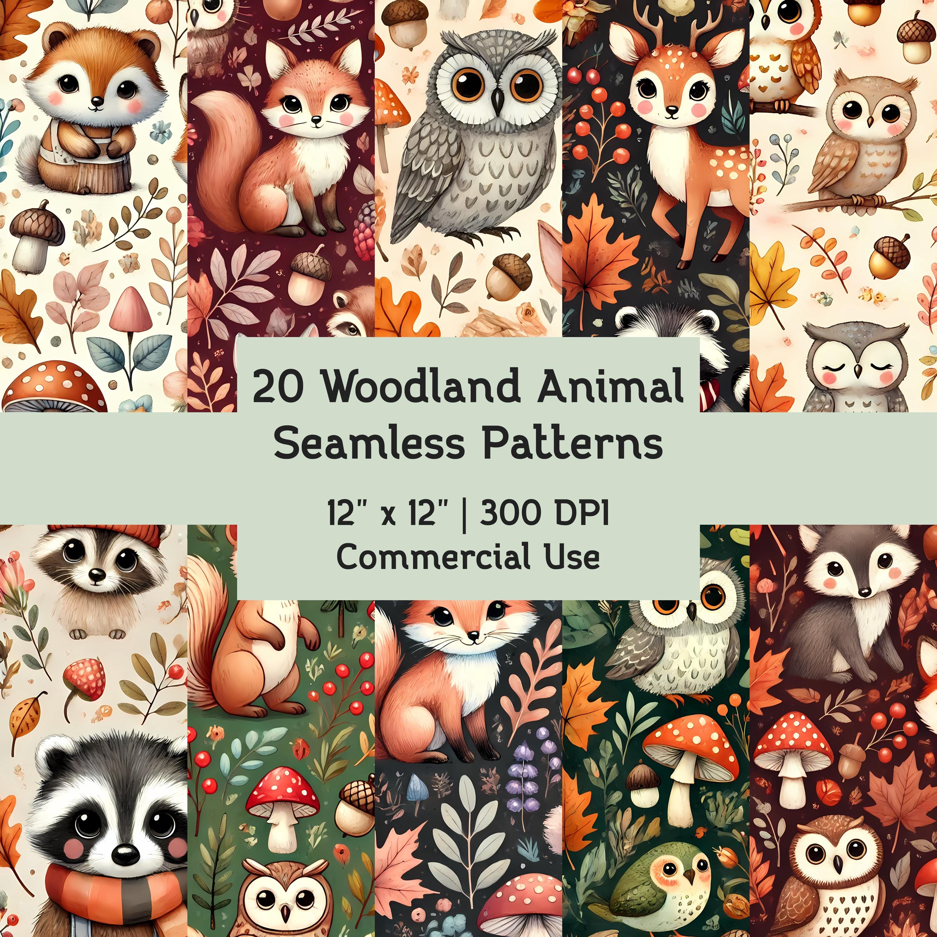 Cute Woodland Animal Digital Print Animal Digital Paper Patterns ...