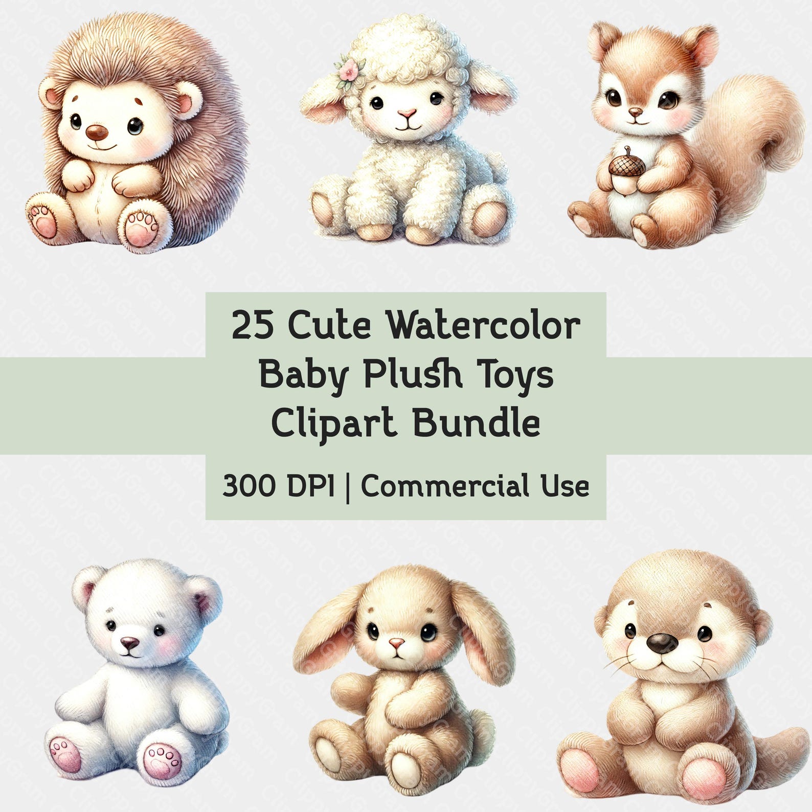 Cute Plush Animals Clipart, Stuffed Animals PNG Bundle, Nursery Animal ...