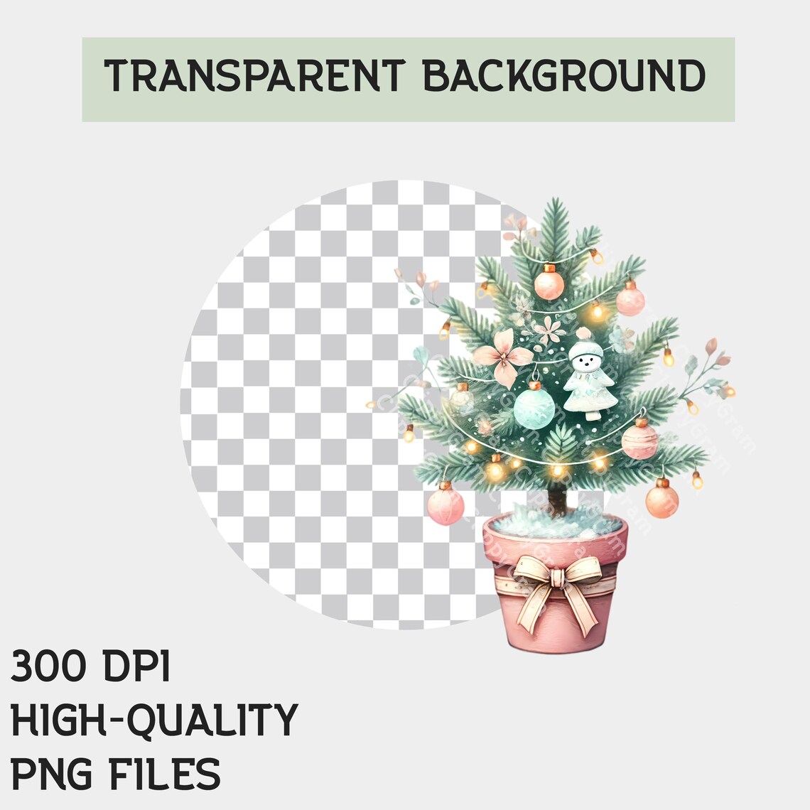 10 Potted Christmas Trees Clipart | Festive Holiday Tree Graphics ...