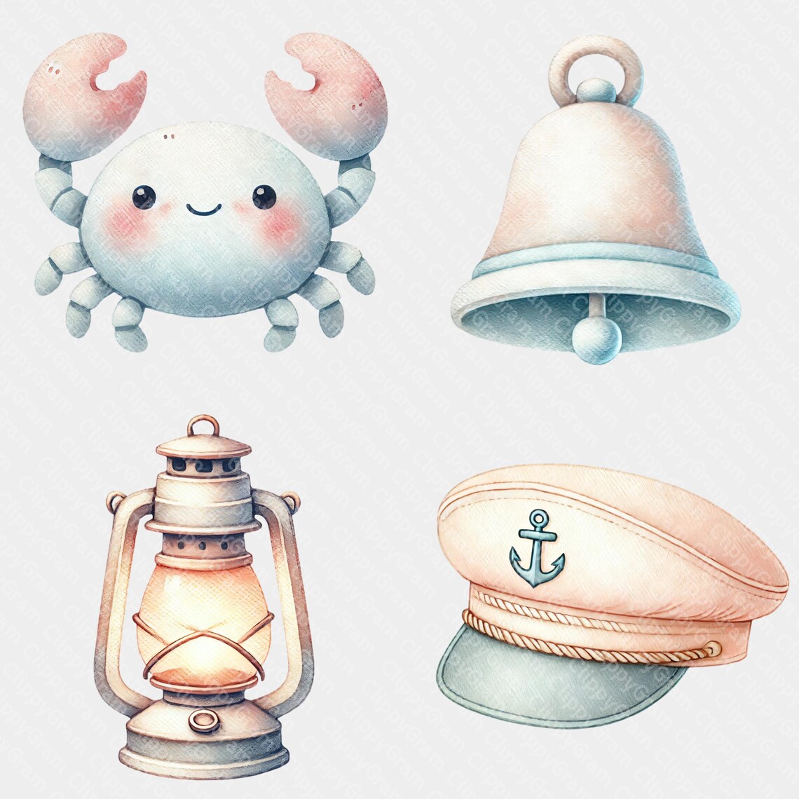 Watercolor Coastal Clipart, Beach Clipart, PNG, Travel Clipart ...