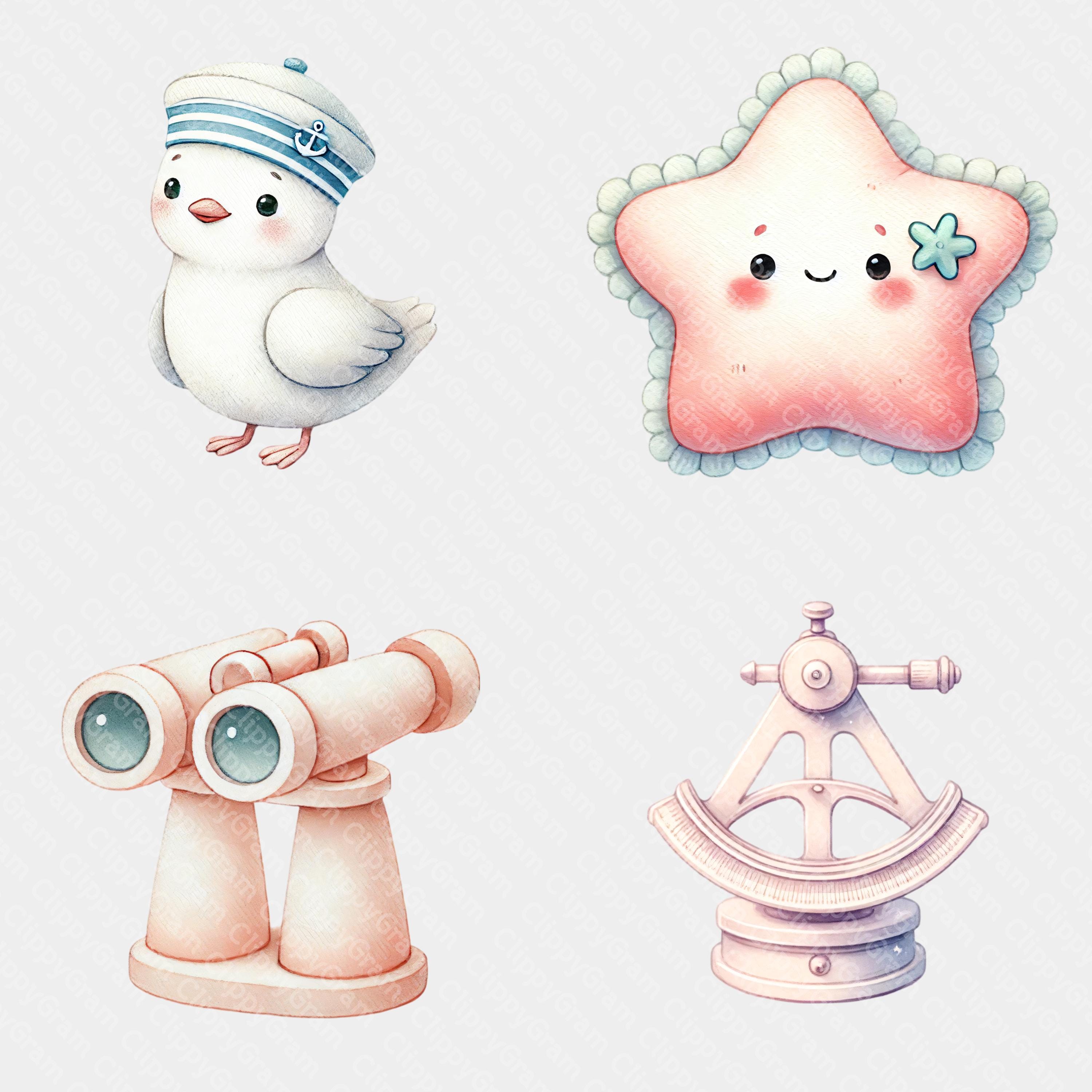 Watercolor Coastal Clipart, Beach Clipart, PNG, Travel Clipart ...