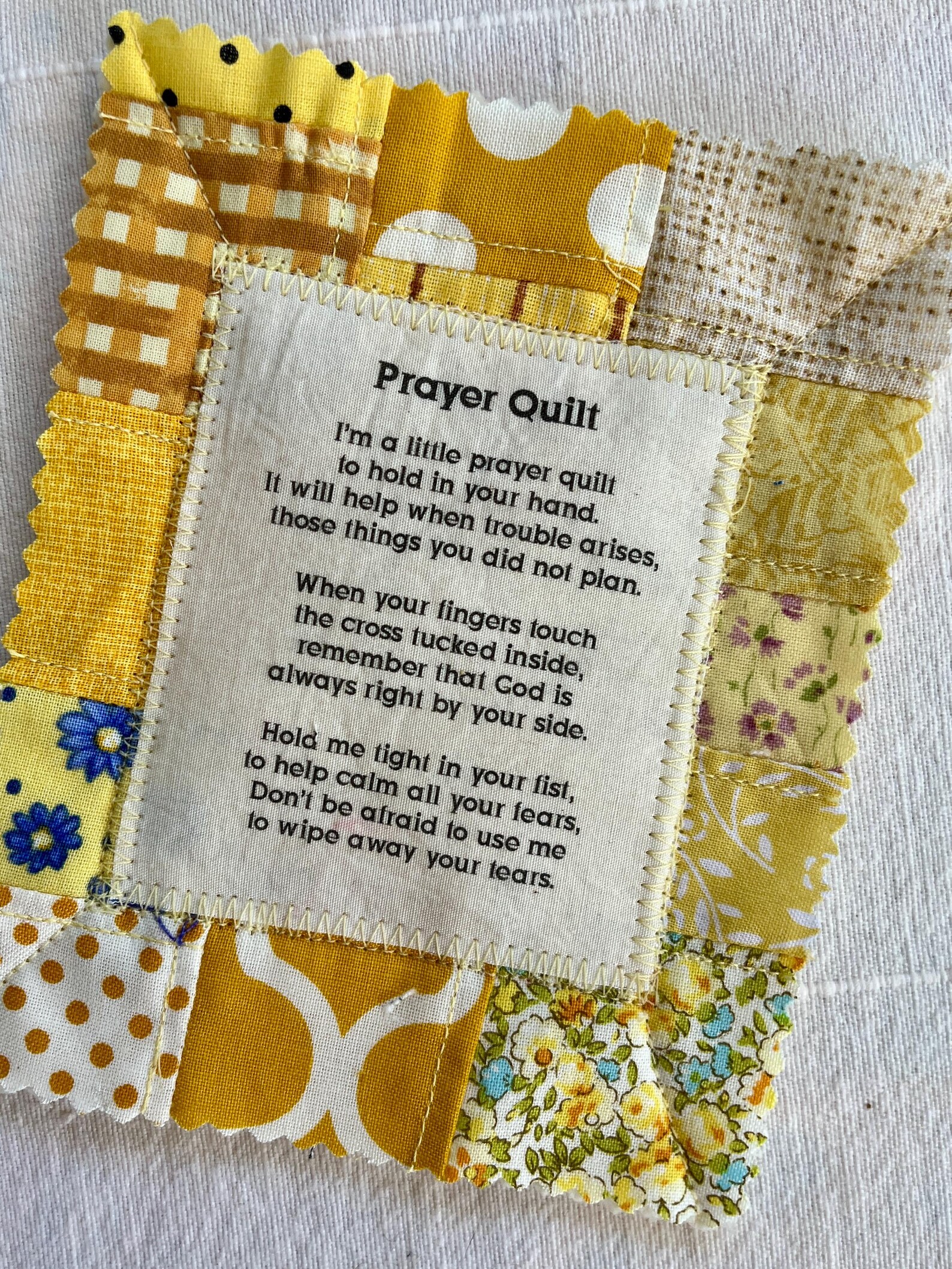 Mini Prayer Quilt - Yellow - Etsy