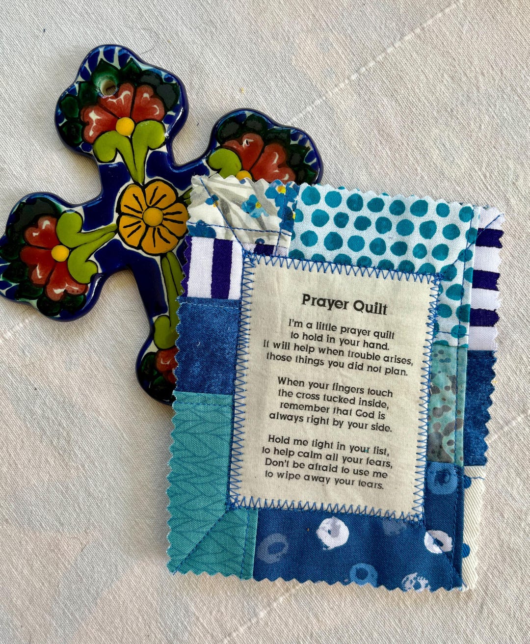 Mini Prayer Quilt - Turquoise - Etsy