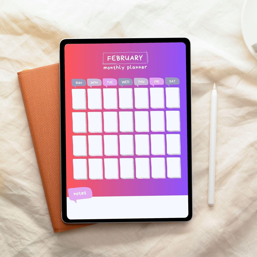 Monthly Planner Printable, Undated Digital Pages (PDF Download - Etsy