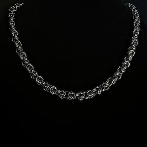 Stainless Steel Byzantine Chain | Chainmail Choker | Chainmaille ...